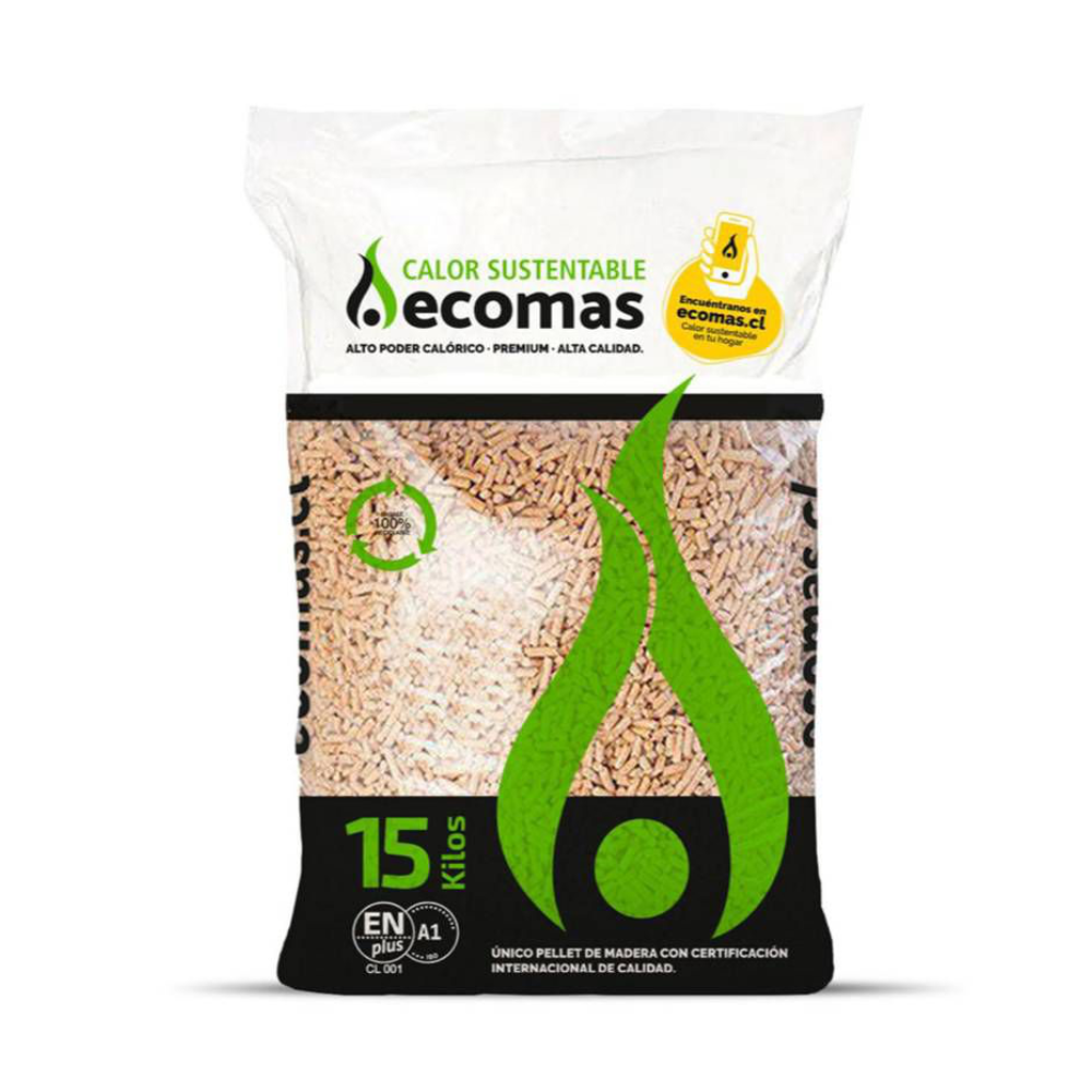 Pellet Ecomas – 10 Bolsas de 15kg efectivo – La Granja Osorno